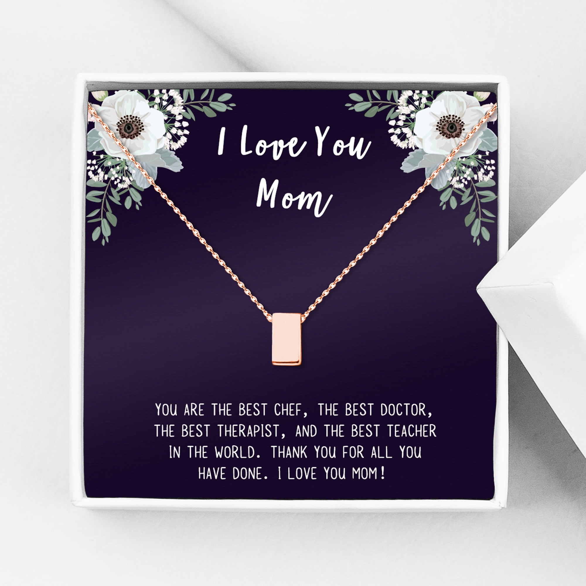 I Love You Mother's Day Cube Card Necklace, Card and Neclace Jewelry ...