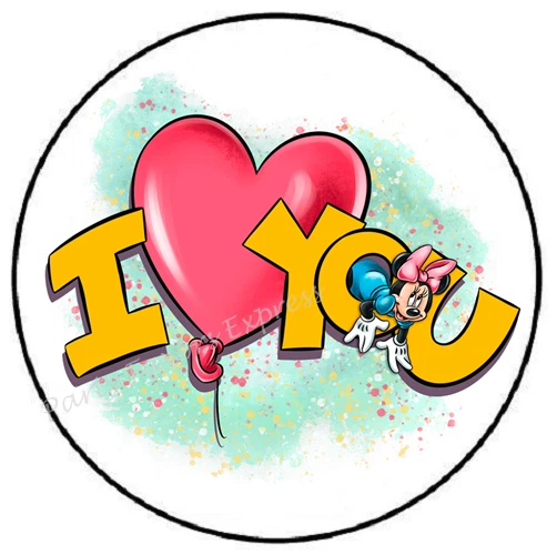 I Love You Mouse Valentines Day Stickers Party Favors Phone Decal Water ...