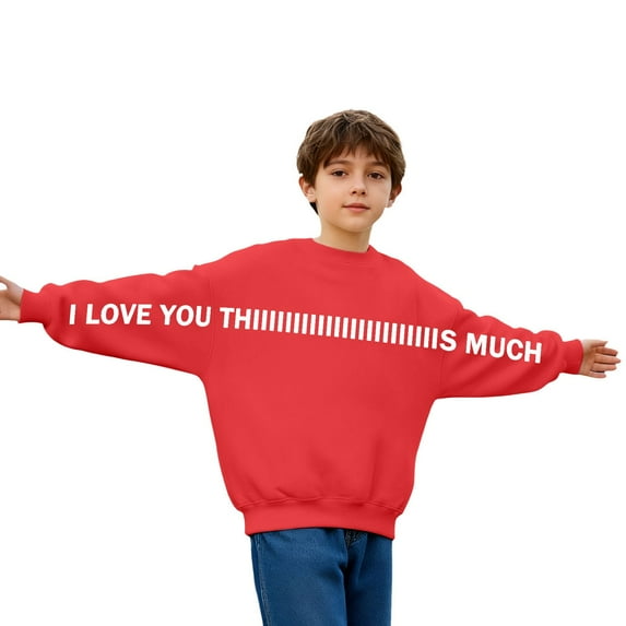 I Love You This Much Boys Sweatshirt Long Sleeve Creative Hug Design ...
