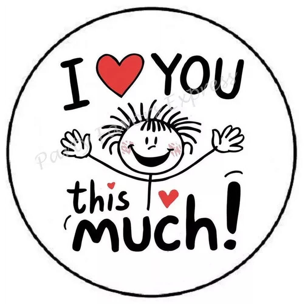 I Love You This Much Stick Figure Sticker Party Favors Sticker Envelope ...