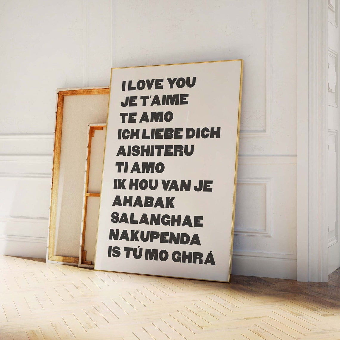 I Love You Poster Cute Valentine S In Different Languages Wall Art ...
