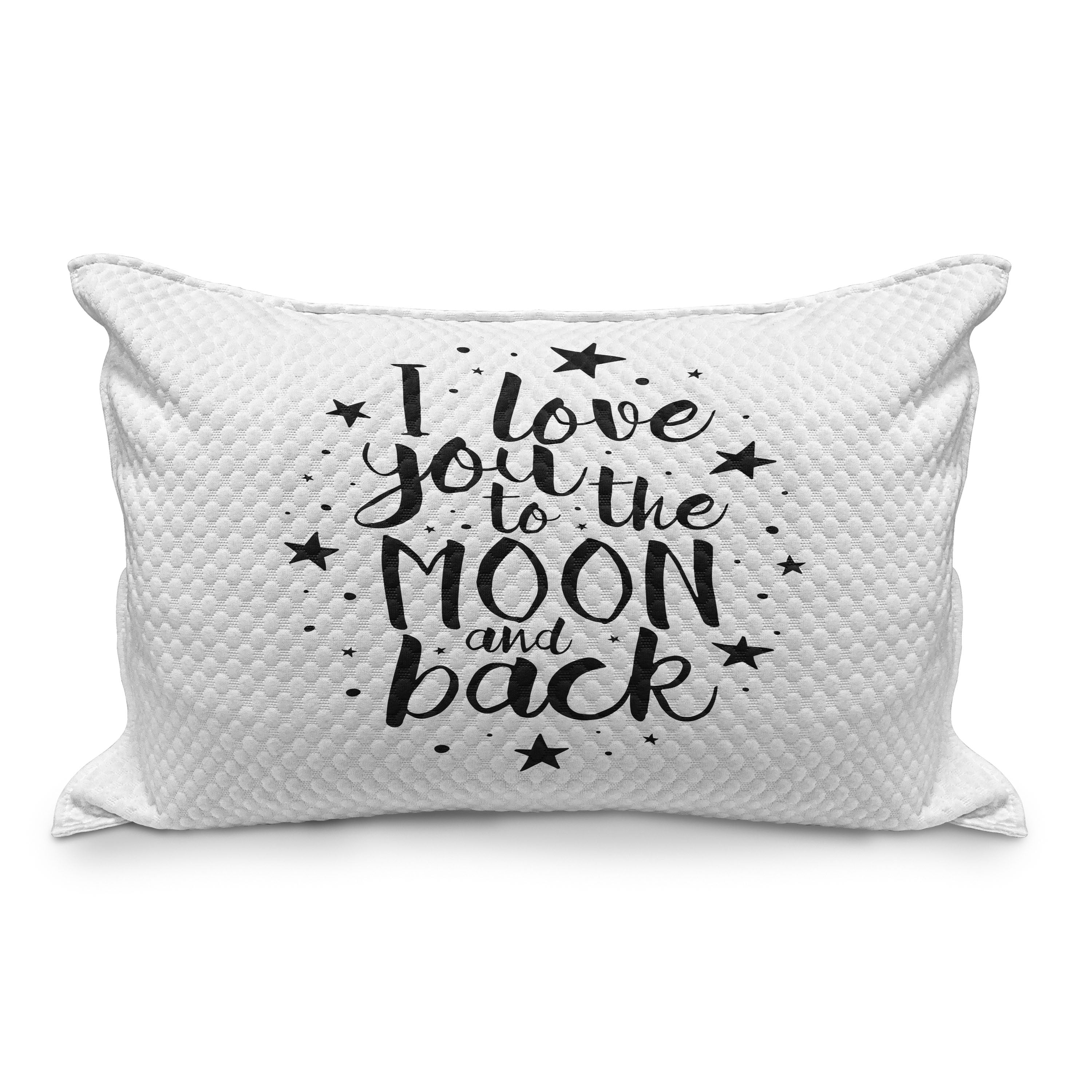 I Love You Quilted Pillowcover, Romantic I Love You to the Moon and ...