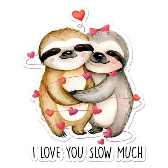 I Love You Sloths Sticker Phone Decal Water Bottle Stickers Car Decals ...