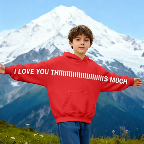 I Love You This Much Hoodies for Girls Boys Casual Long Sleeve Classic ...