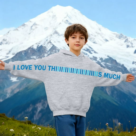 I Love You This Much Hoodies for Girls Boys Long Sleeve Hooded ...