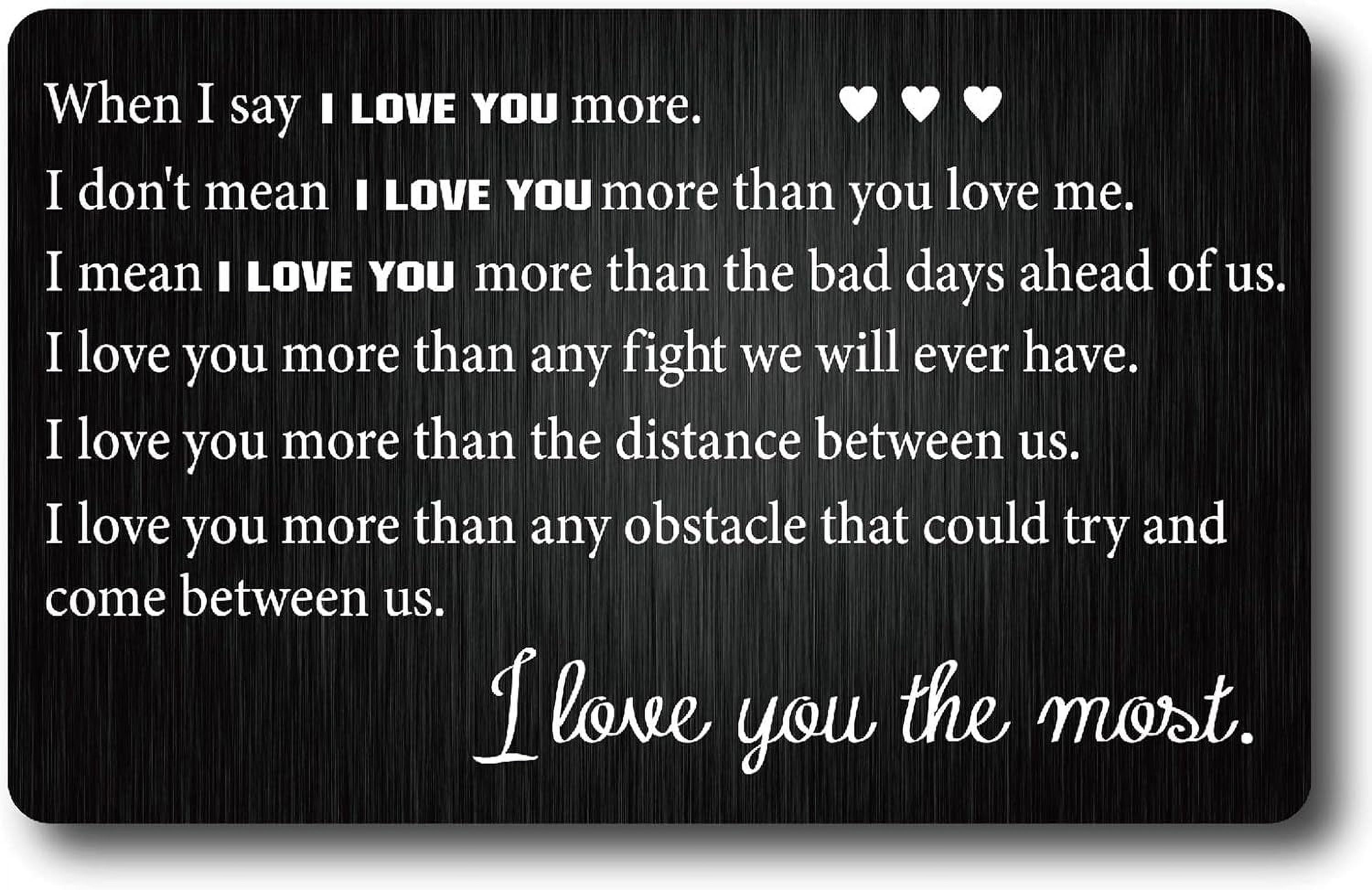 I Love You Wallet Card Engraved Wallet Insert Metal Wallet Card Insert ...
