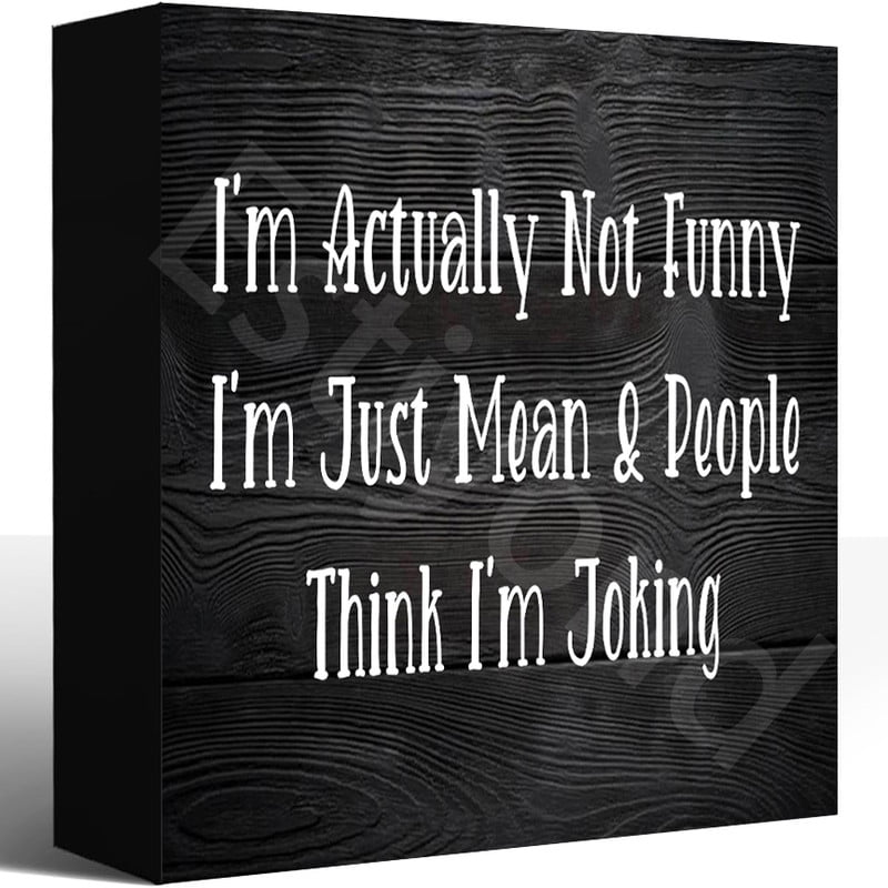I M Actually Not Funny I M Just Mean People Think I M Joking Wooden Box ...