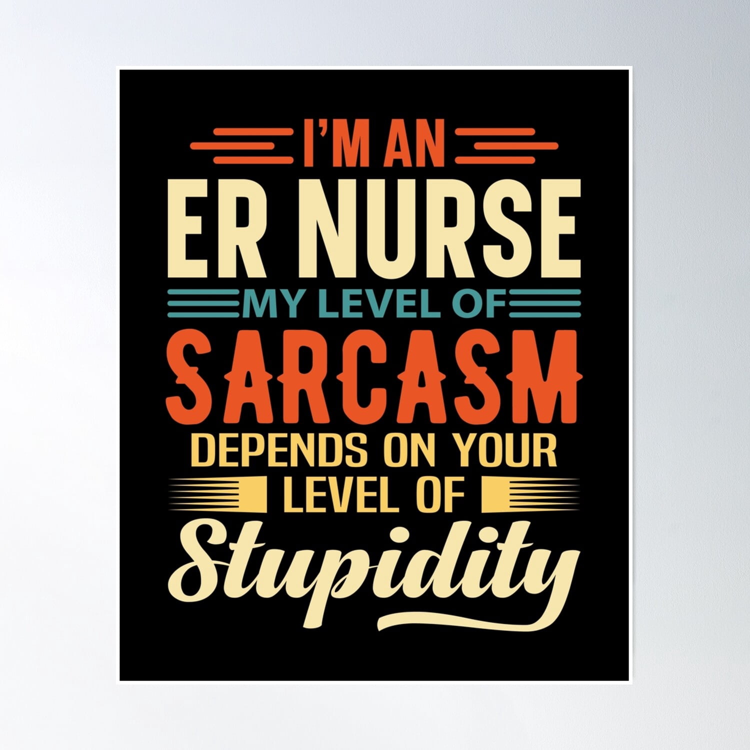I'M An Er Nurse Poster Wall Art, Modern Wall Decor, 8x12 UNFRAMED ...