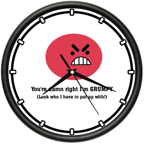 I'M GRUMPY Wall Clock funny bad tempered crabby moody person gift ...