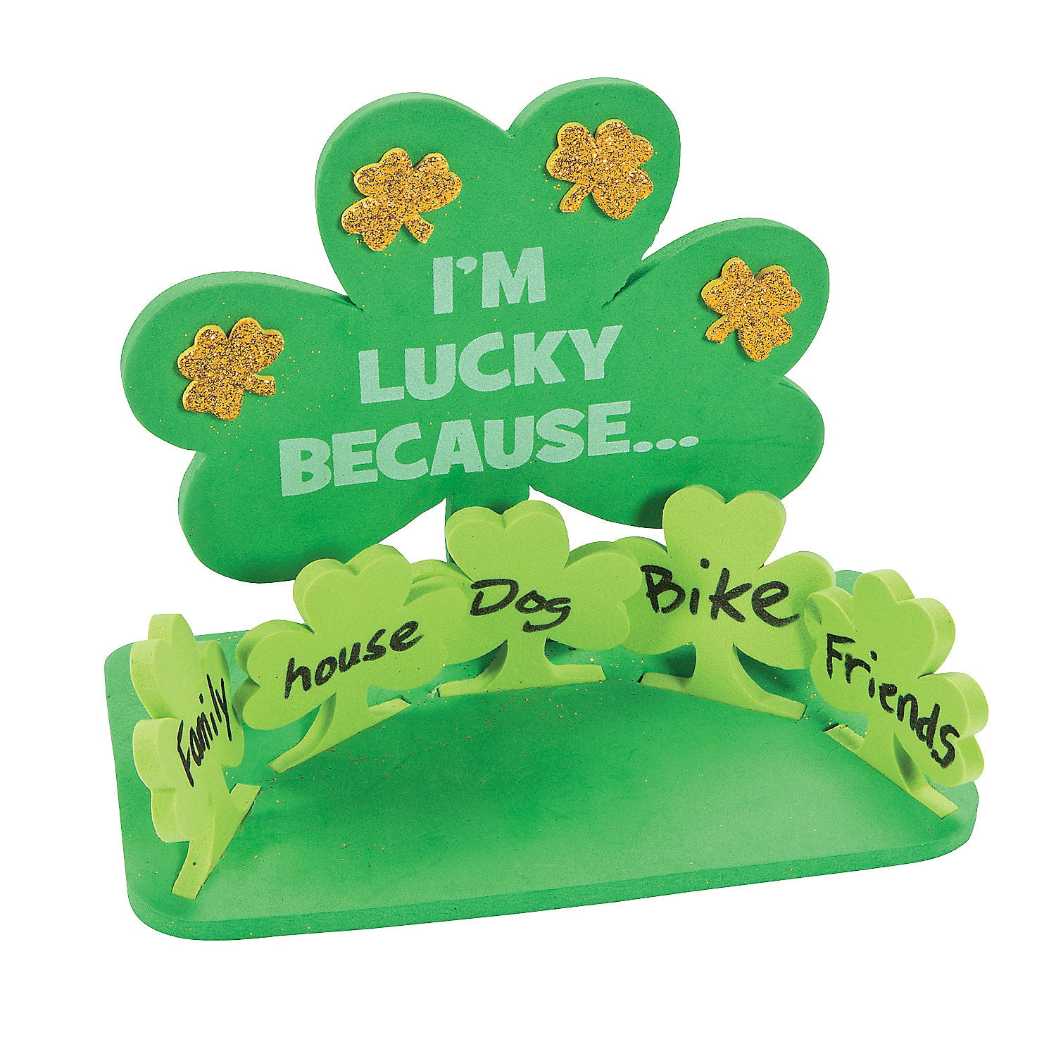 I'M Lucky Because Shamrock Craft Kit-12 - Craft Kits - 12 Pieces ...