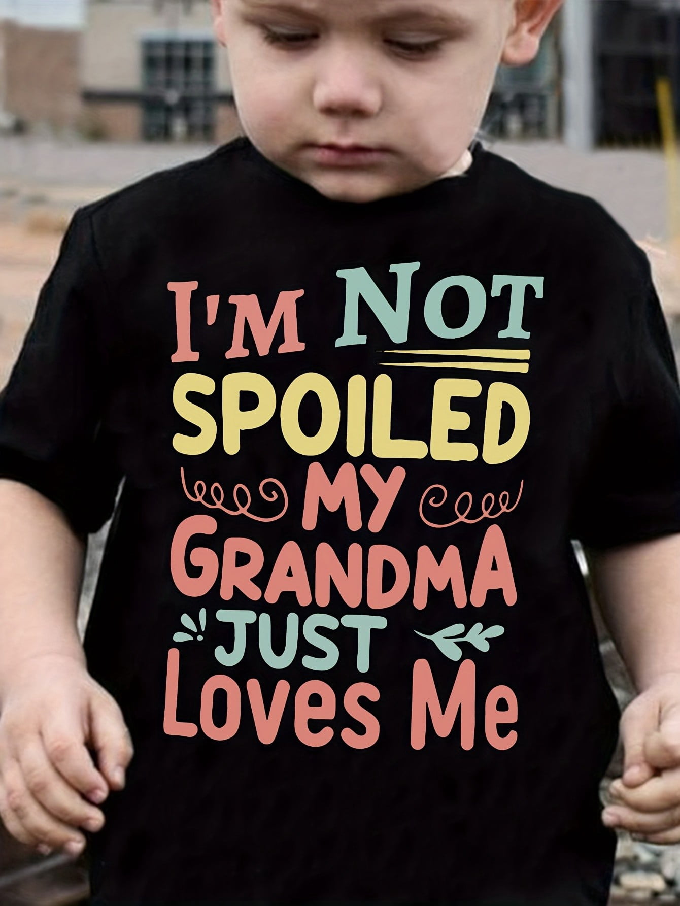 I'M NOT SPOILED Print Boy's Casual T-shirt, Short Sleeve Comfy Tee Tops ...