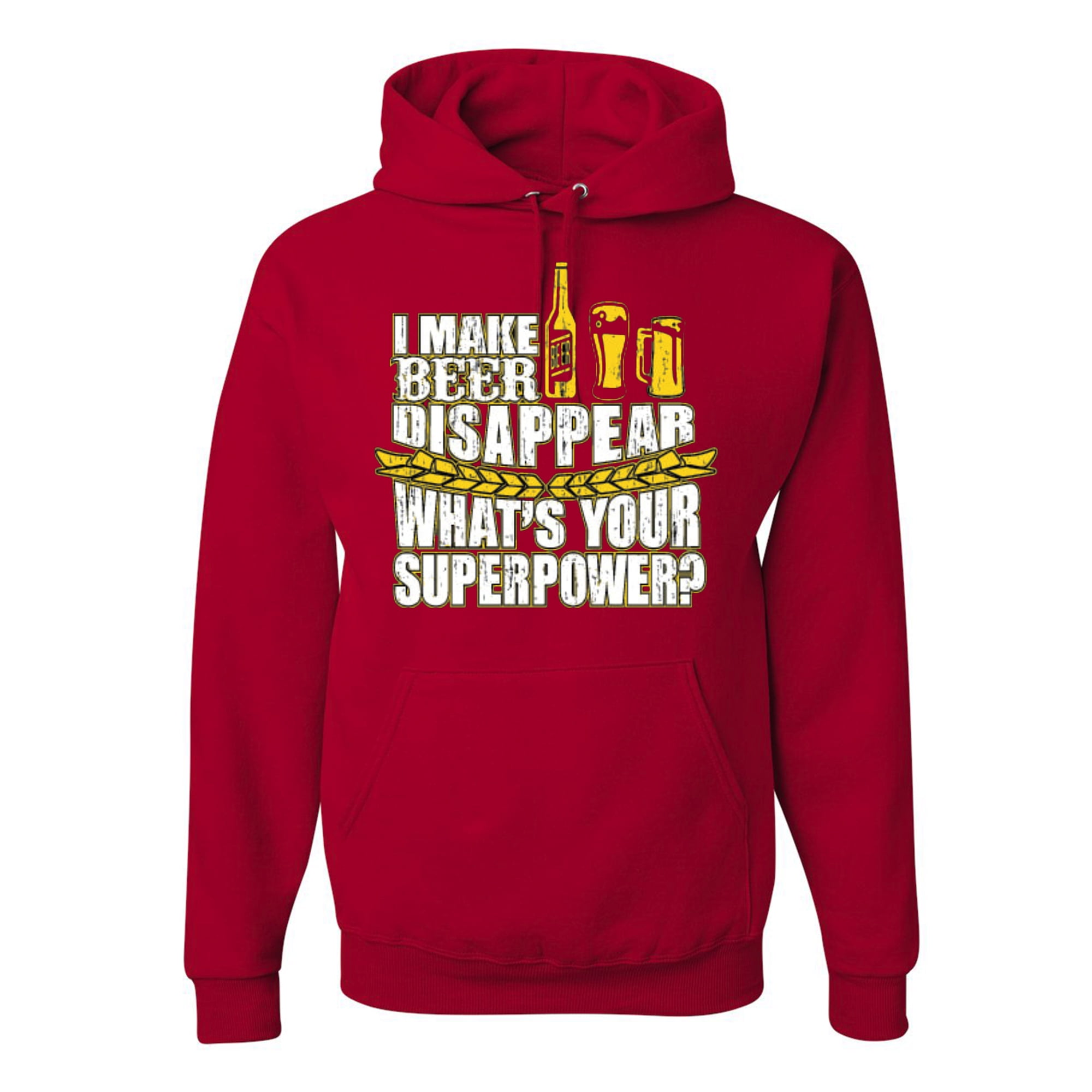I Make Beer Disappear Whats Your Super Power Funny Mens Hoodies, Red ...