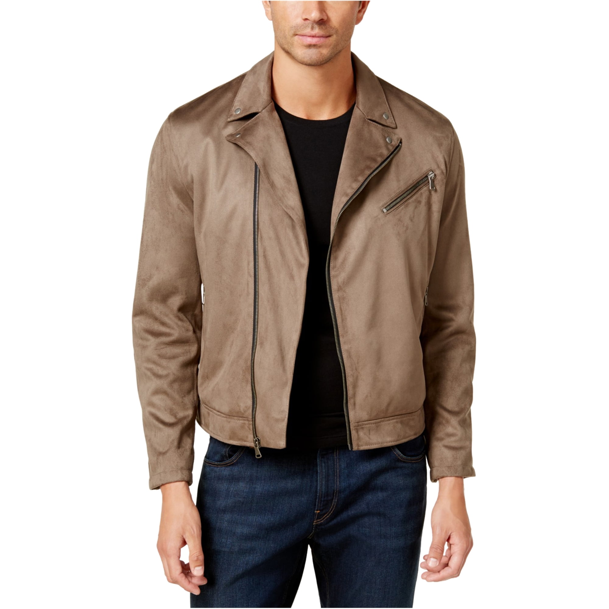 I.N.C Mens Faux Suede Motorcycle Jacket, Beige, XX-Large - Walmart.com