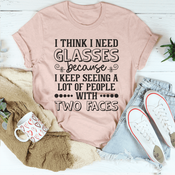 I Need Glasses Tee Black Heather S Peachy Sunday T-Shirt - Walmart.com