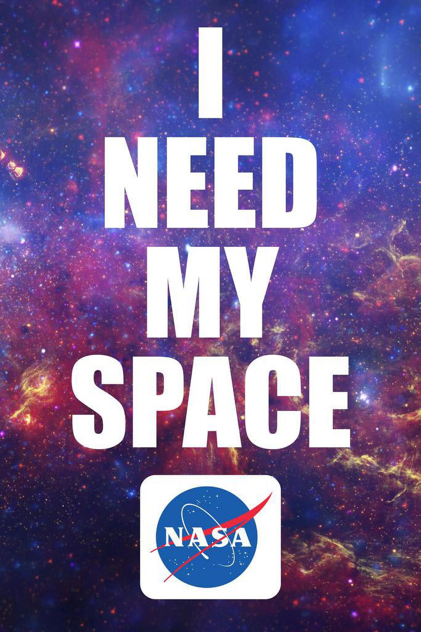I Need My Space NASA Logo Meatball Funny Retro Vintage Geeky Solar System Science Nebula Milky ...
