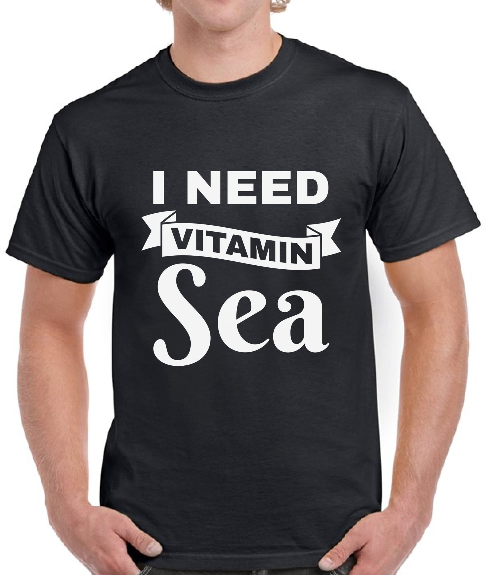 I Need Vitamin Sea White T-Shirt for Men - S M L XL 2XL 3XL 4XL 5XL Graphic Tee - Summer Clothes ...