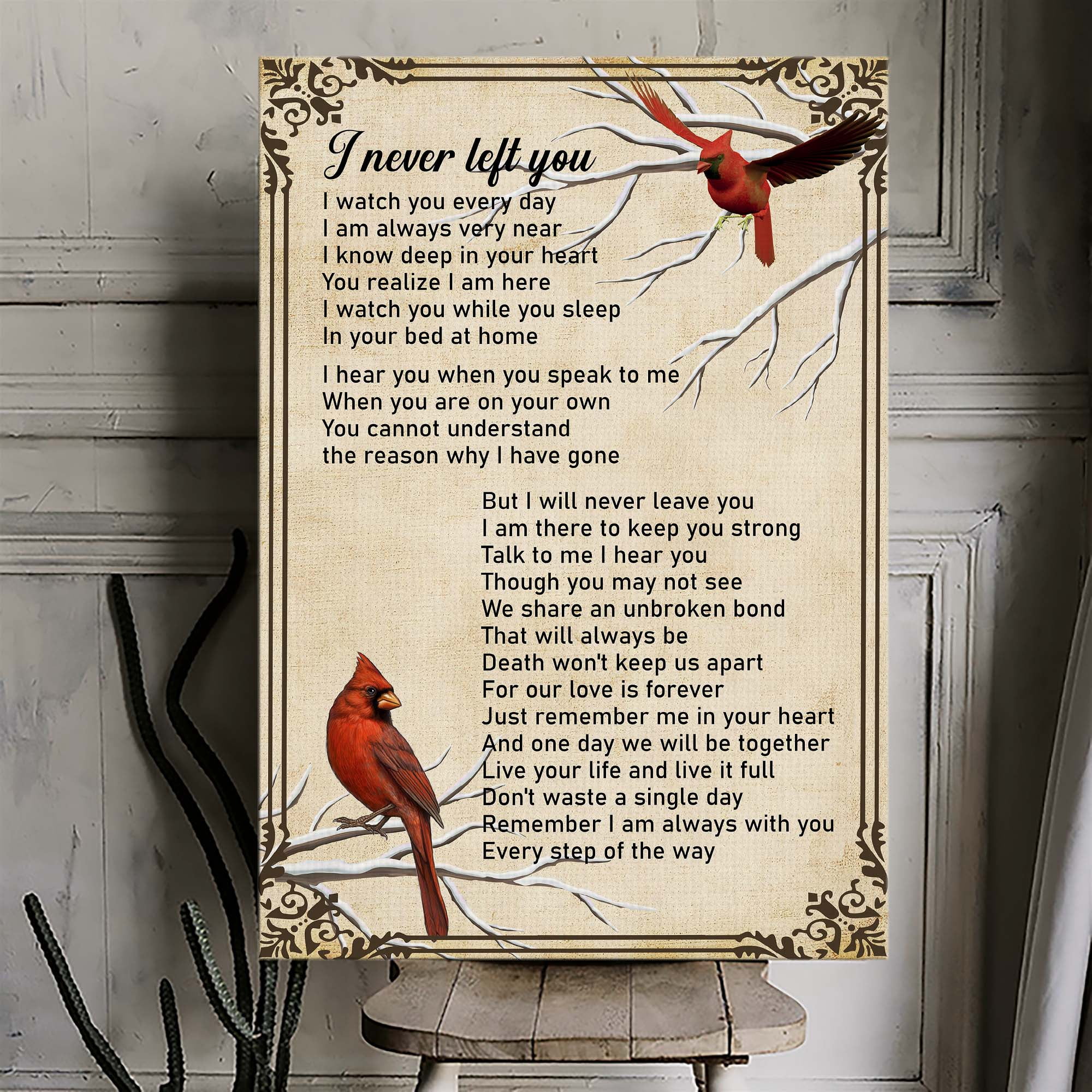 I Never Left You Canvas Wall Art – Sympathy Memorial Quote Print ...