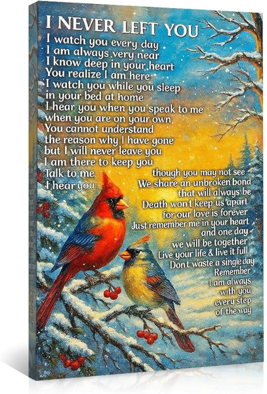 I Never Left You Cardinal Birds Wall Art Decor - Inspirational Canvas ...