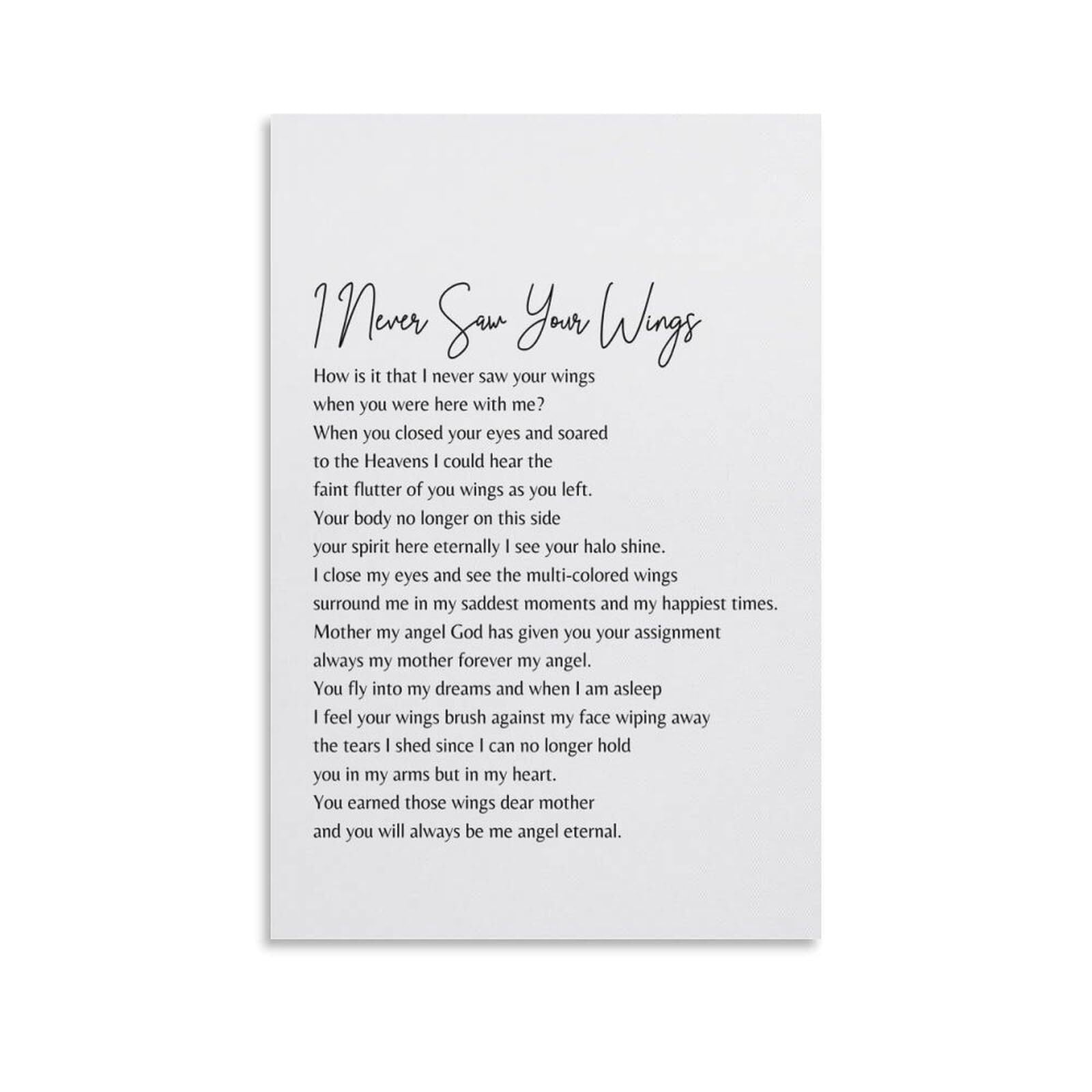 I Never Saw Your Wings, Funeral Poem, Grief Quote, A Letter from Heaven ...