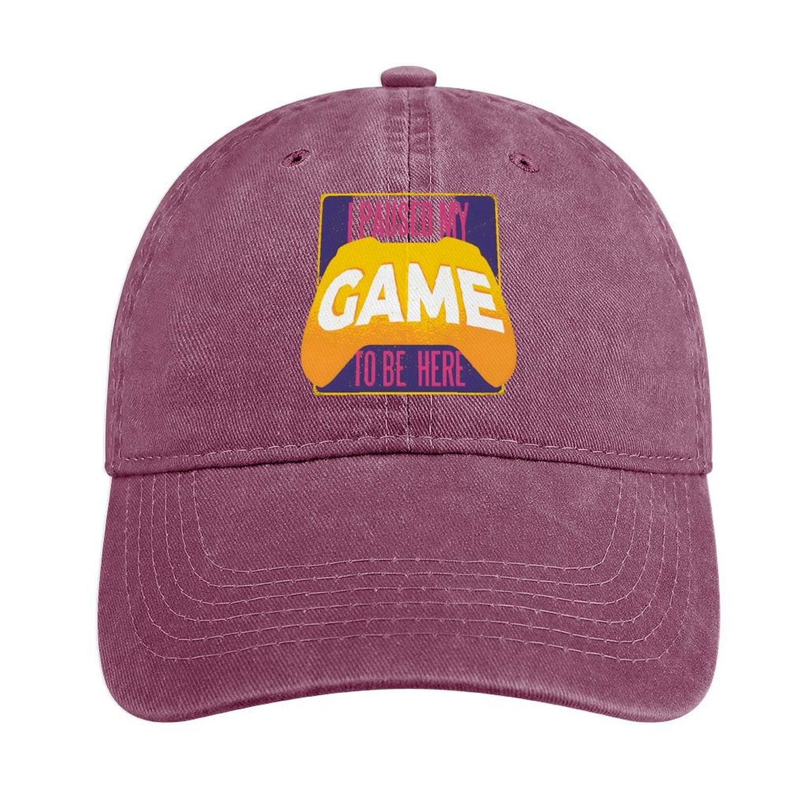 I Paused My Game To Be Here Wine Red Hat Adjustable Funny Fashion ...