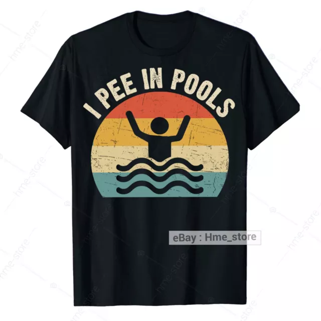 I Pee In Pools Retro Sunset Funny Pool Party T-Shirt Swimming Lovers Swimmer Tee - Walmart.com