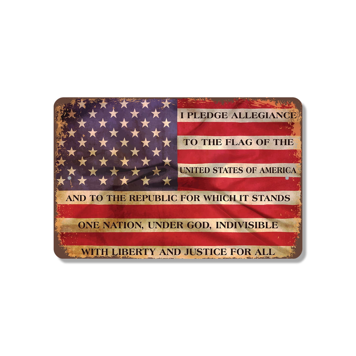 I Pledge Allegiance to the Flag 8 Inch x 12 Inch Novelty Plastic Sign ...