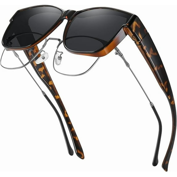 I Polarized Sunglasses Fit Over Glasses for Men Women, Oversized Square ...