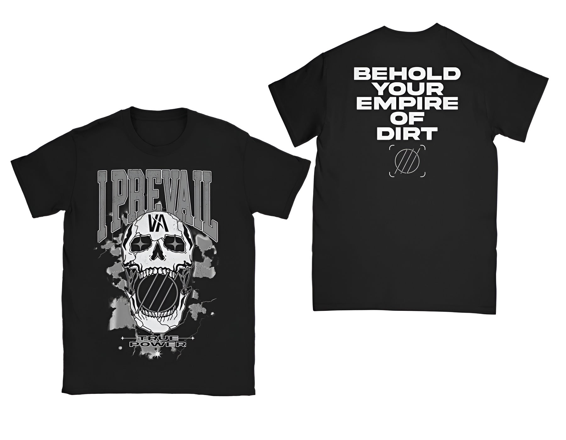 I Prevail Men's True Power Rowdy Skull T-Shirt Black Large | Officially ...