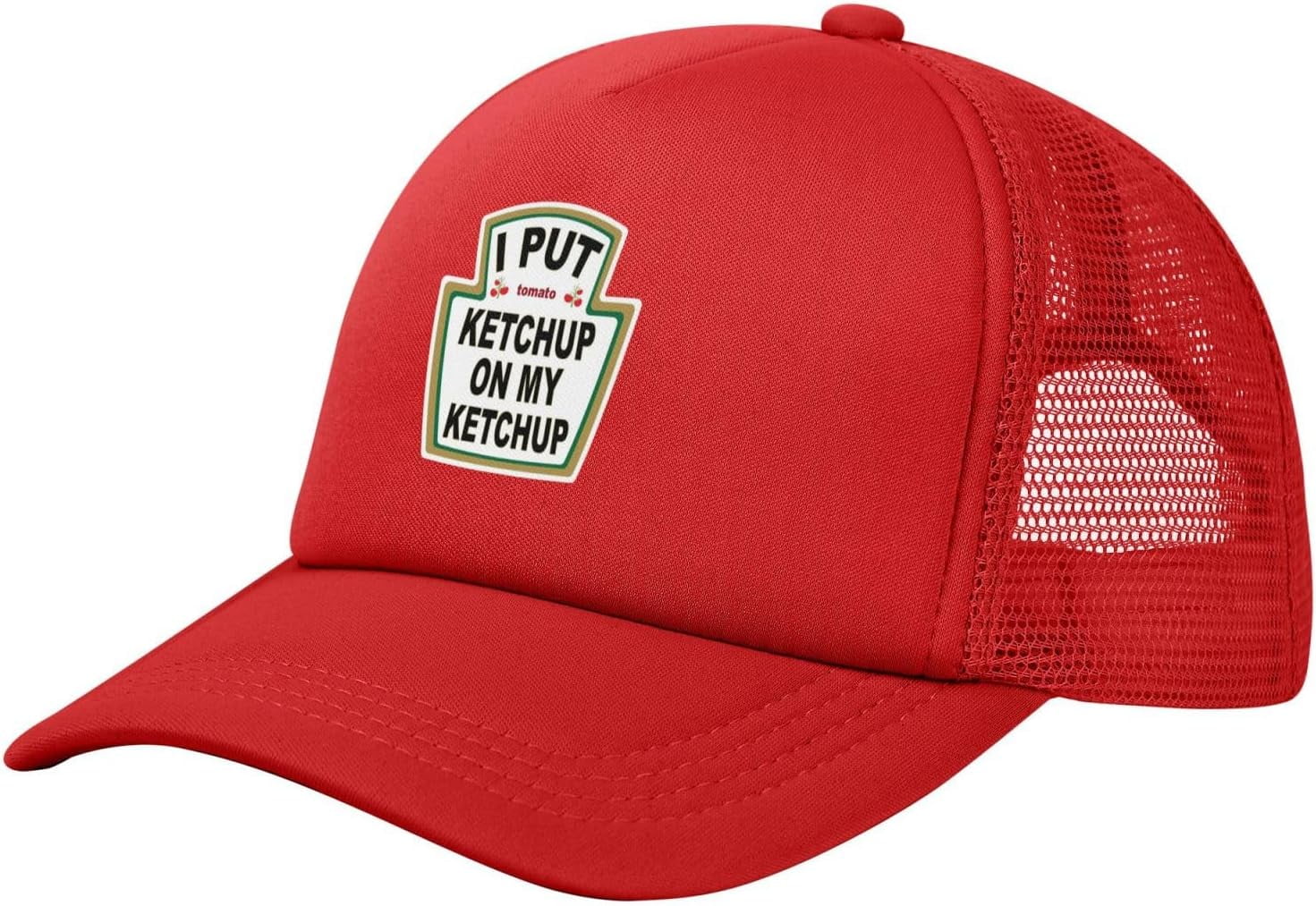 I Put Ketchup On My Ketchup Canvas mesh Baseball Cap Trucker hat - Walmart.com