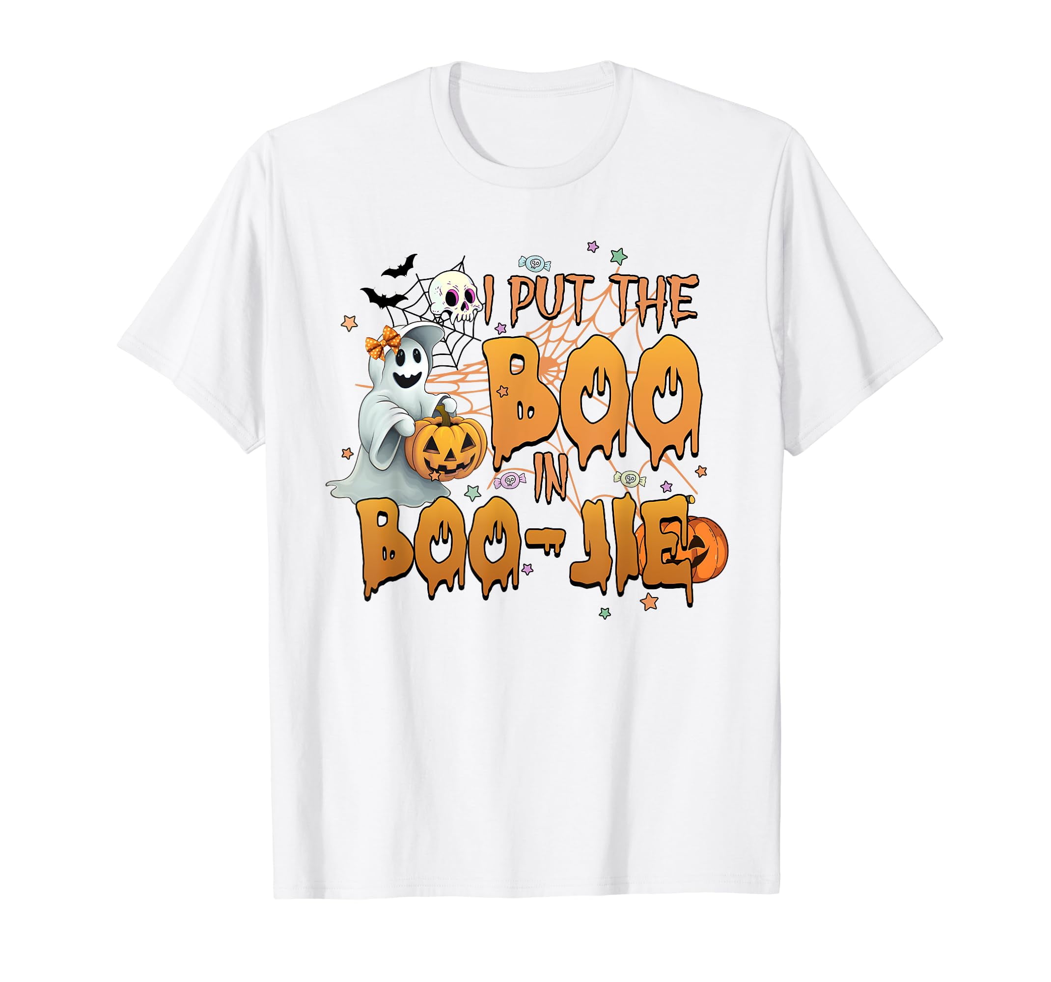 I Put The Boo In Bougie Boo-Jie Halloween Party Spooky Ghost T-Shirt ...