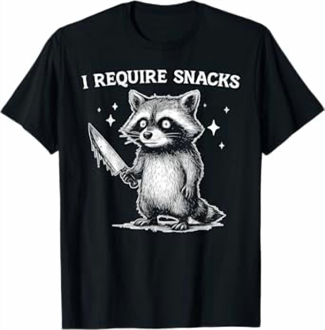 I Require Snacks Funny Raccoon T-Shirt - Walmart.com