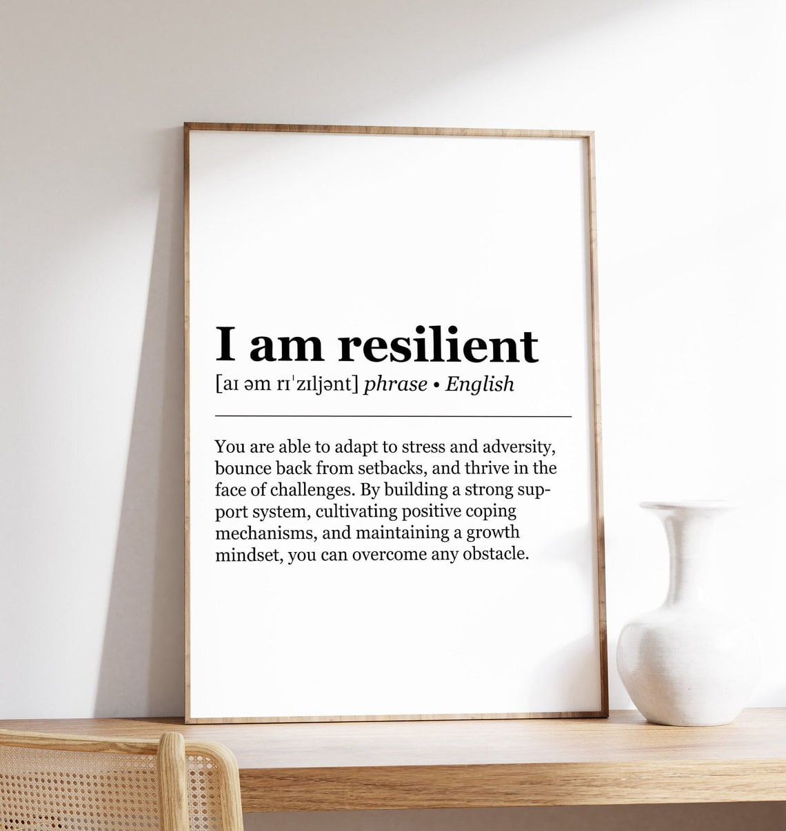 I Am Resilient Definition Print, Self-Care Poster, Mental Health, Self ...