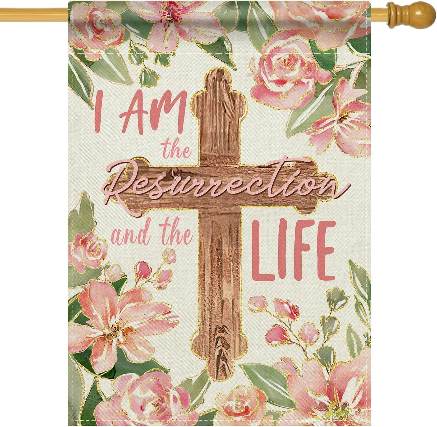 I Am The Resurrection and The Life Christian Decorative House Flag ...