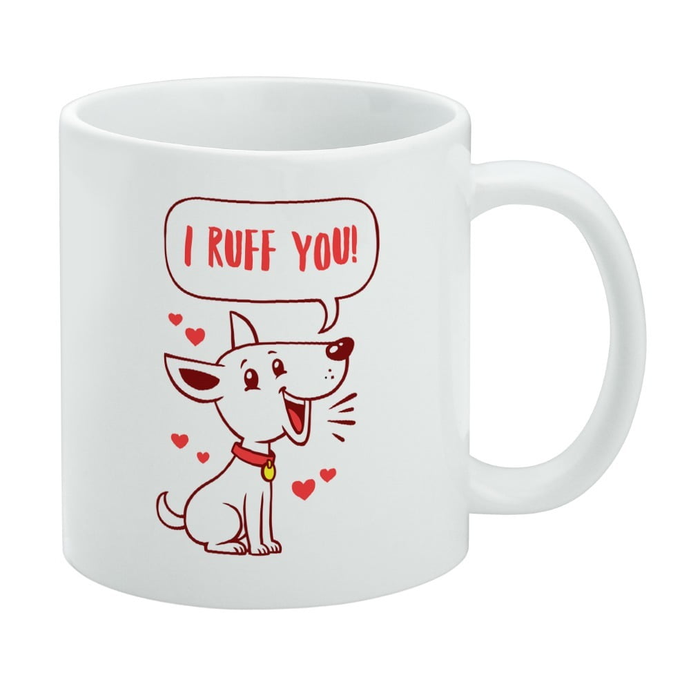 I Ruff Love You Dog Funny Humor White Mug - Walmart.com