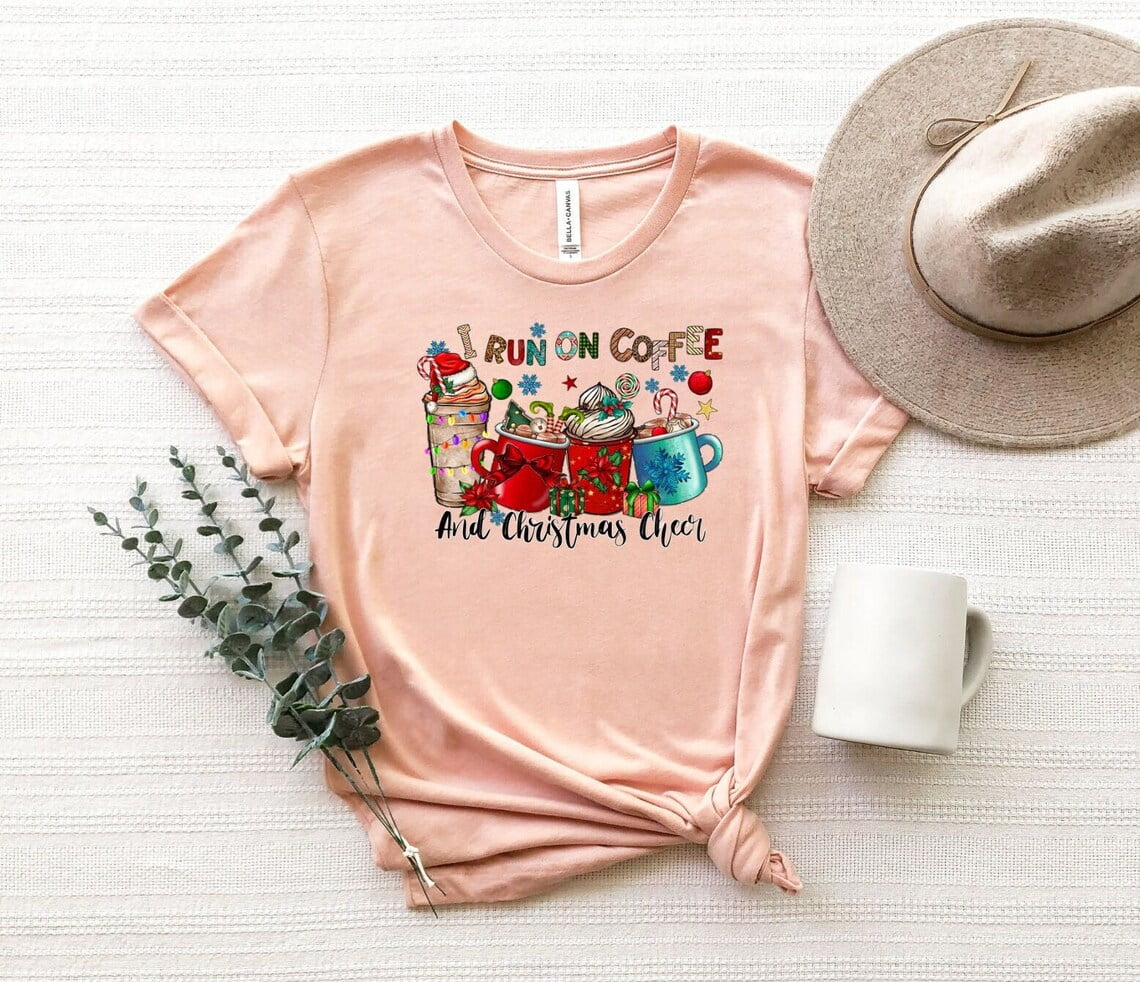 I Run On Coffee And Season Cheer Shirt, Season Coffee Latte T-Shirt ...