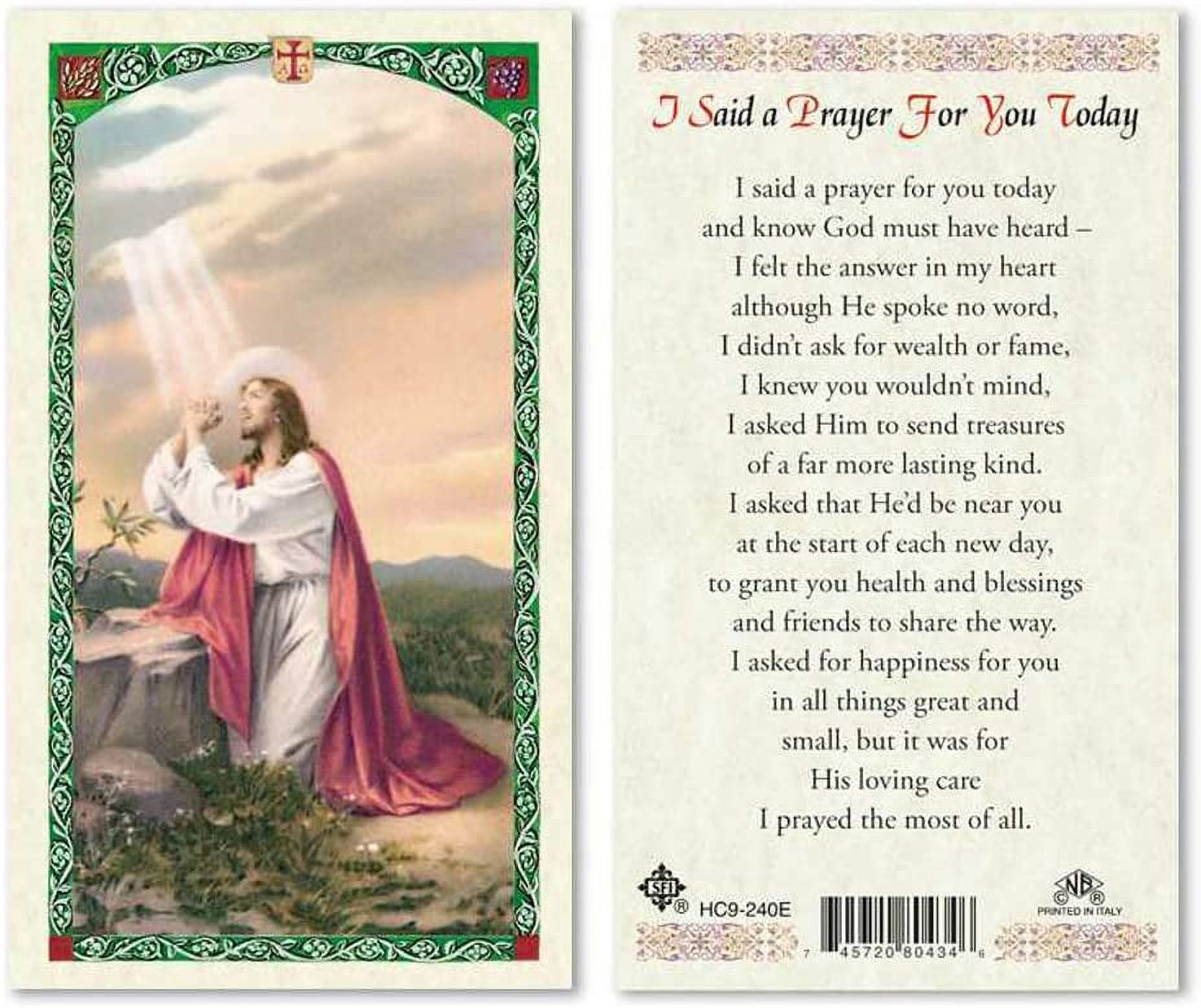 I Said a Prayer For You Today Sacred Heart of Jesus Laminated Prayer ...