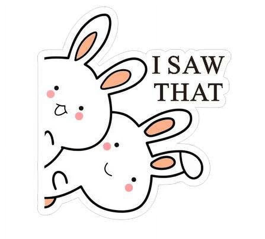 I Saw That Rabbits Removable Car Decals, Peeking Car Decal Funny Bumper ...