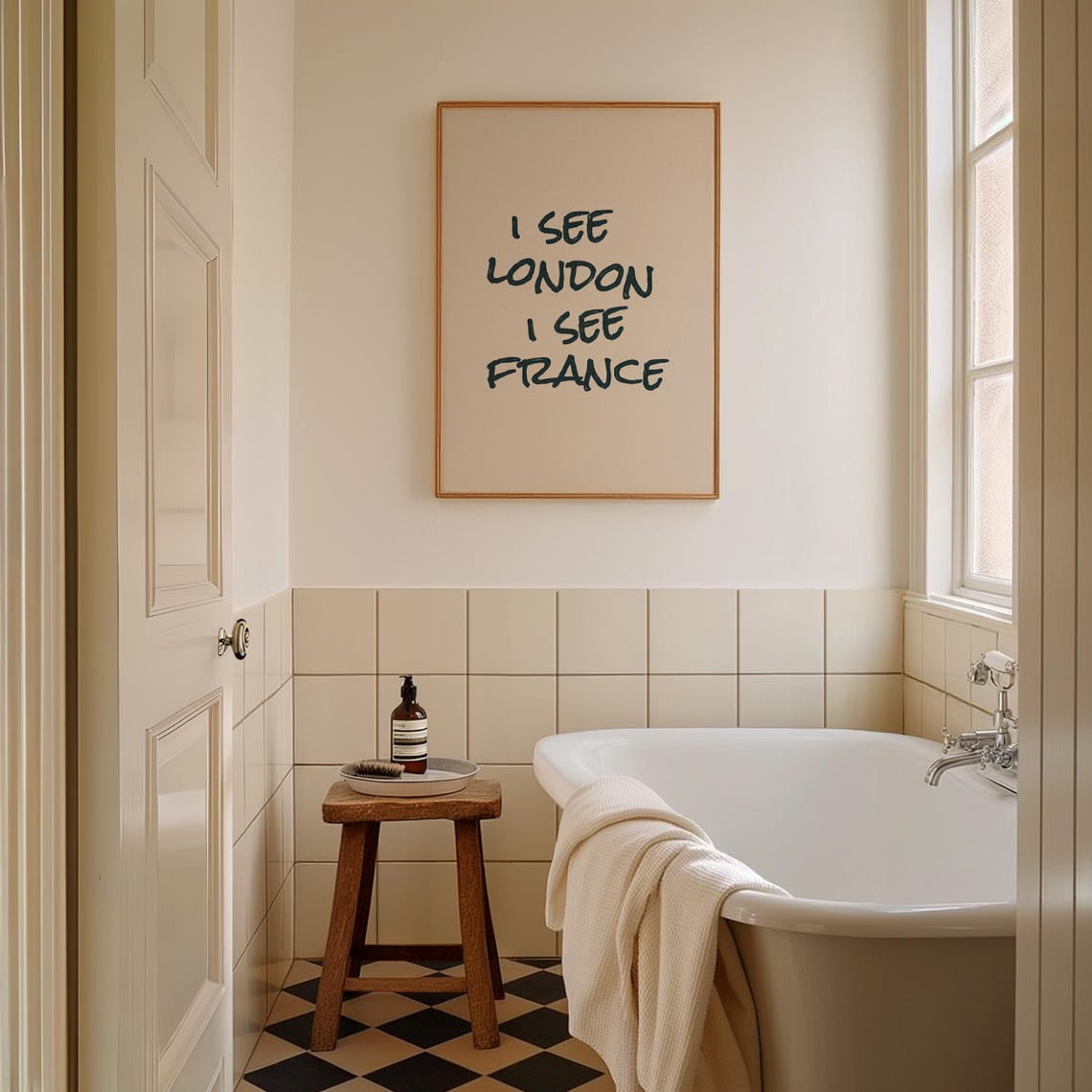 I See London I See France Bathroom Art, Unframed Canvas Size 8x12 ...
