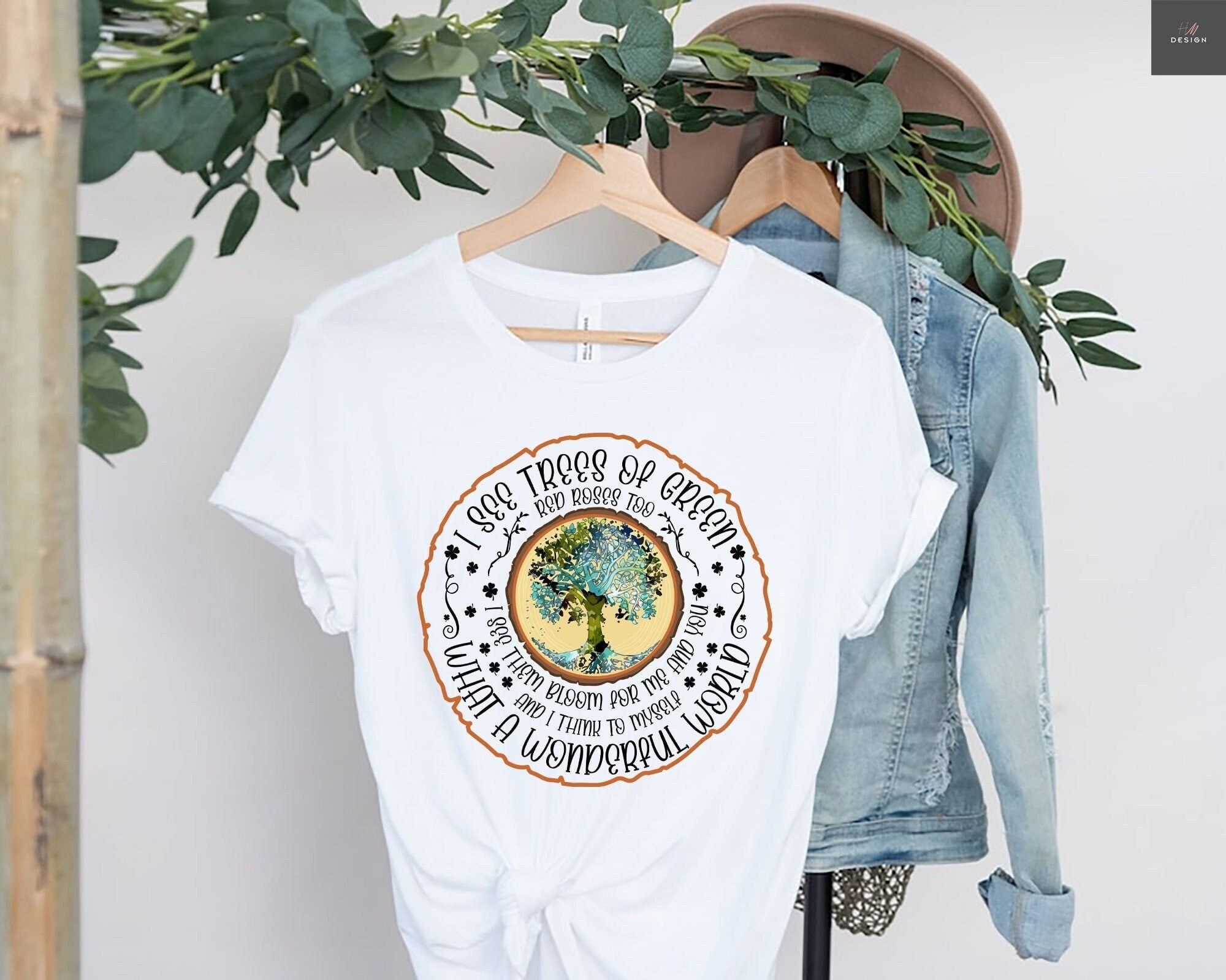 I See Trees Of Green Red Roses Too T-Shirt, Wonderful World T-Shirt ...