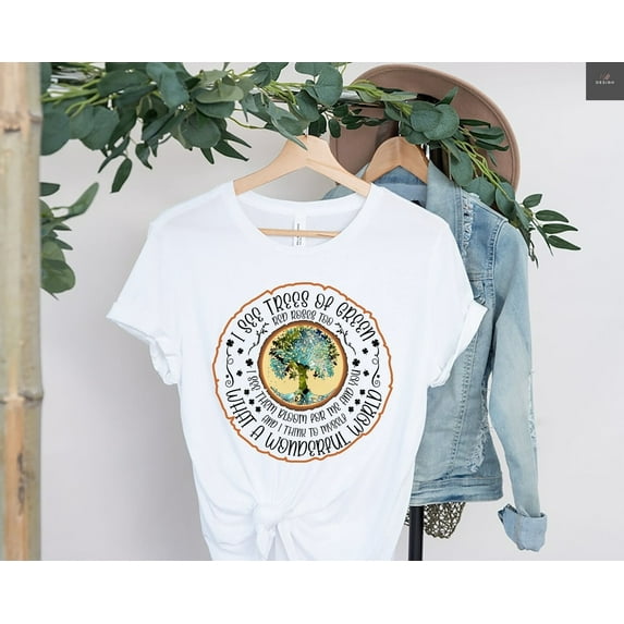 I See Trees Of Green Red Roses Too T-Shirt, Wonderful World T-Shirt ...