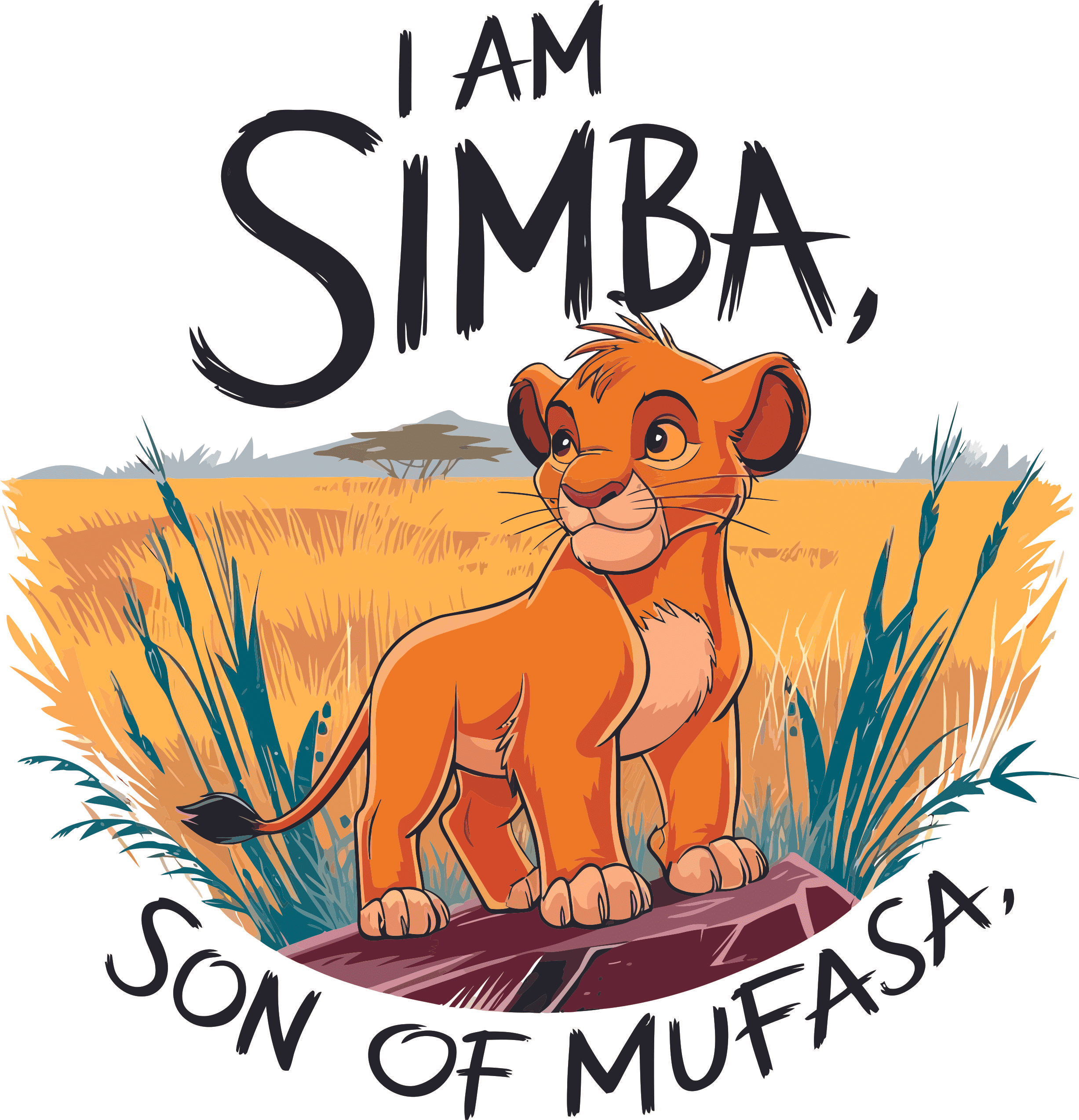 I Am Simba Son Of Mufasa King Of Lion Iconic Famous Movie Lines Quote ...