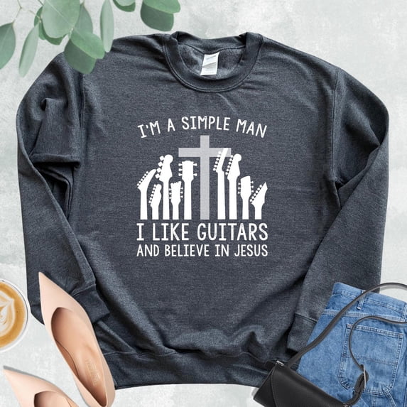 I Am A Simple Man I Like Guitars And Believe In Jesus Shirt, Man ...
