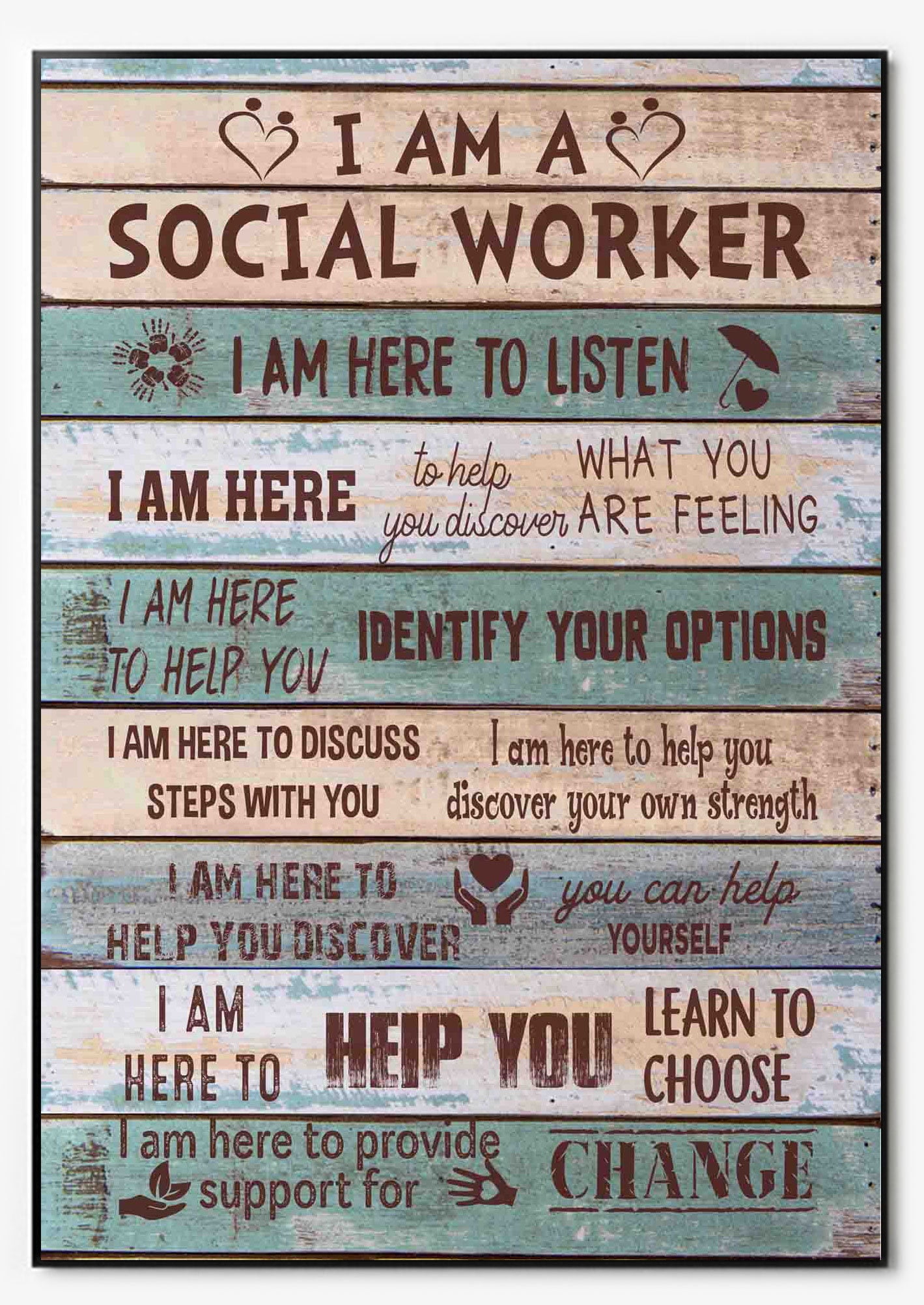 I Am A Social Worker Poster, Social Worker Office Decor, School Social ...