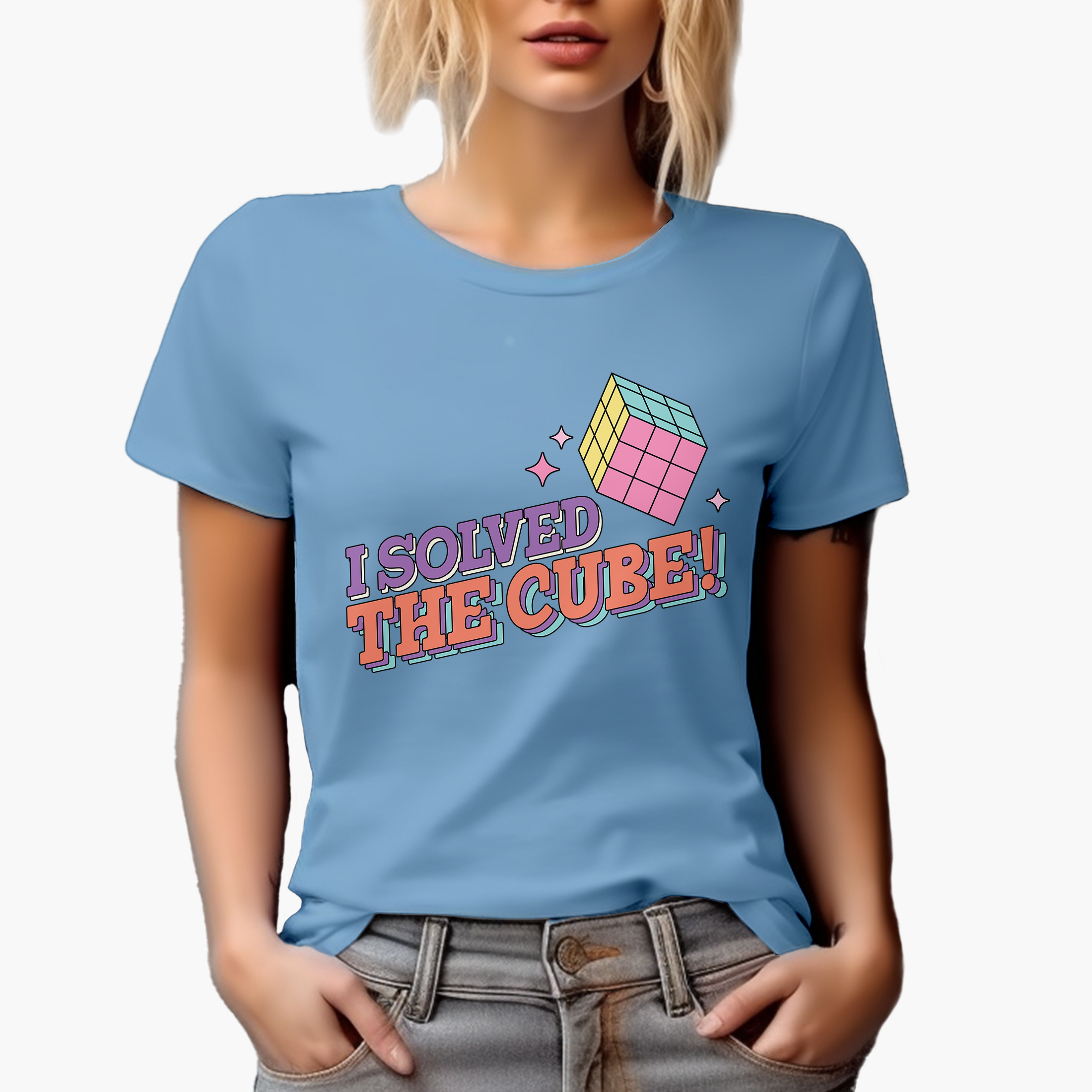 I Solved the Cube, 90s Retro Art or Smart Person Themed Merch Gift ...