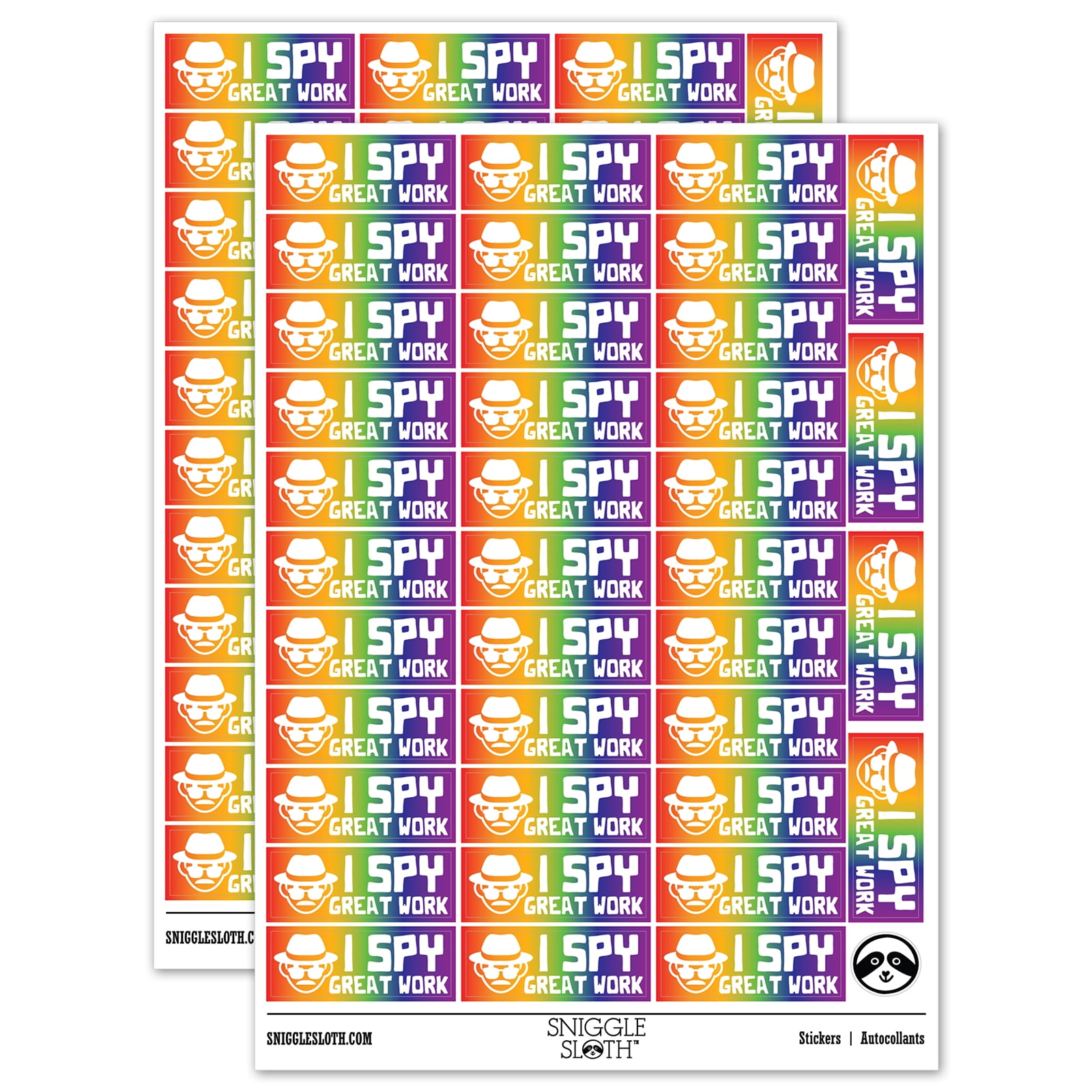 I Spy Great Work Detective Teacher Student School Sticker Set - Rainbow ...
