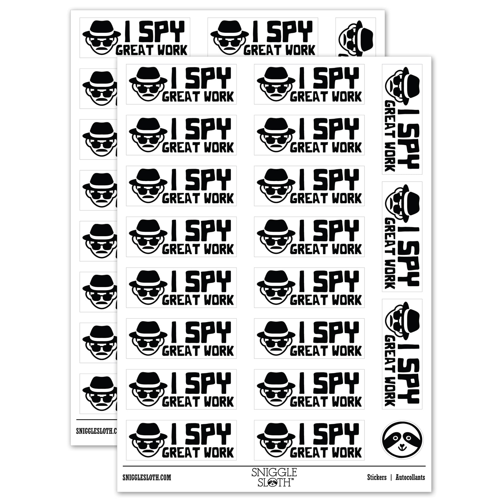 I Spy Great Work Detective Teacher Student School Sticker Set - White ...