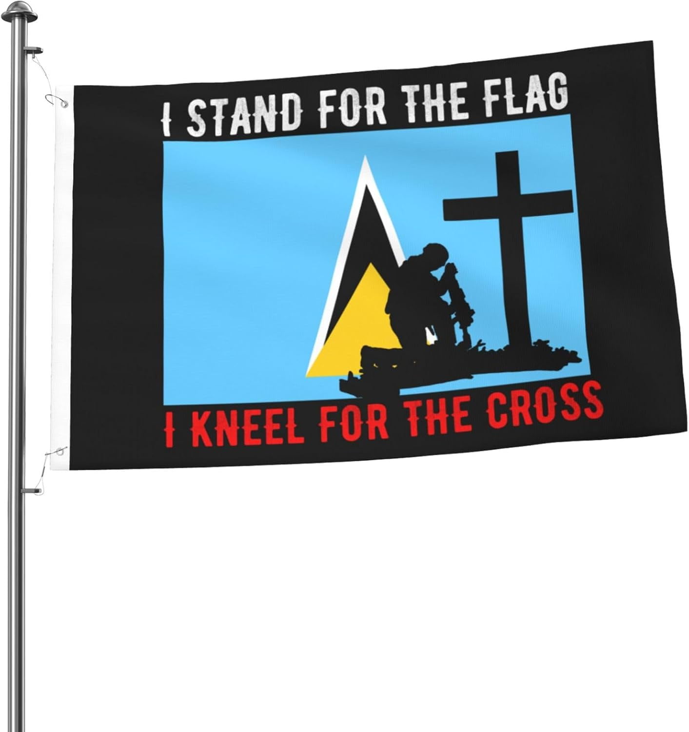 I Stand For The Saint Lucia Flag And I Kneel For The Cross Flag 2x3 Ft ...