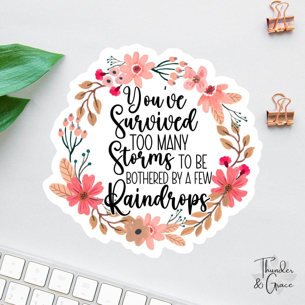 I Am The Storm Stickers, Warrior Quote, Womens Rights, Floral Sticker ...