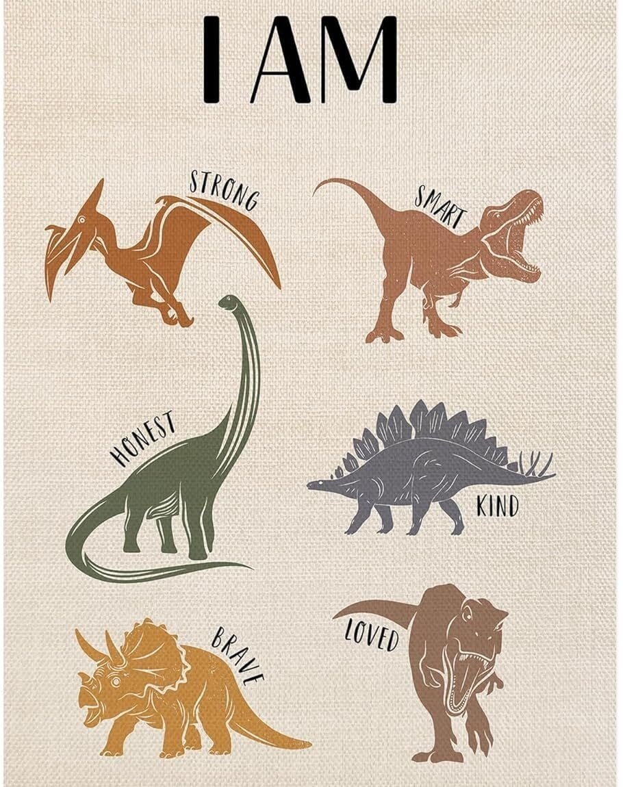 I Am Strong Wall Art, Inspiring Dinosaur Poster Motivational Dinosaur ...