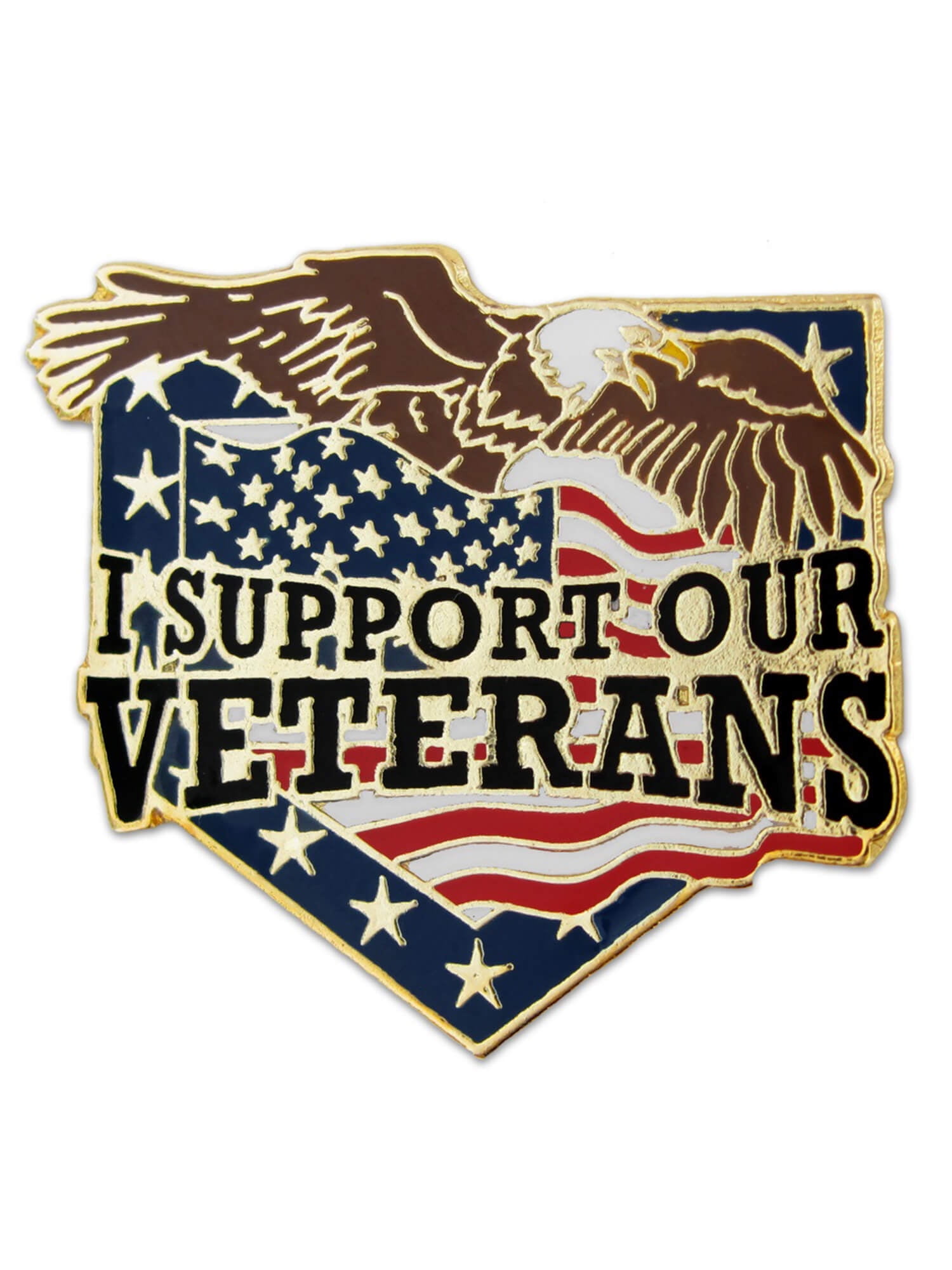 I Support Our Veterans American Flag Eagle Lapel Pin - Walmart.com